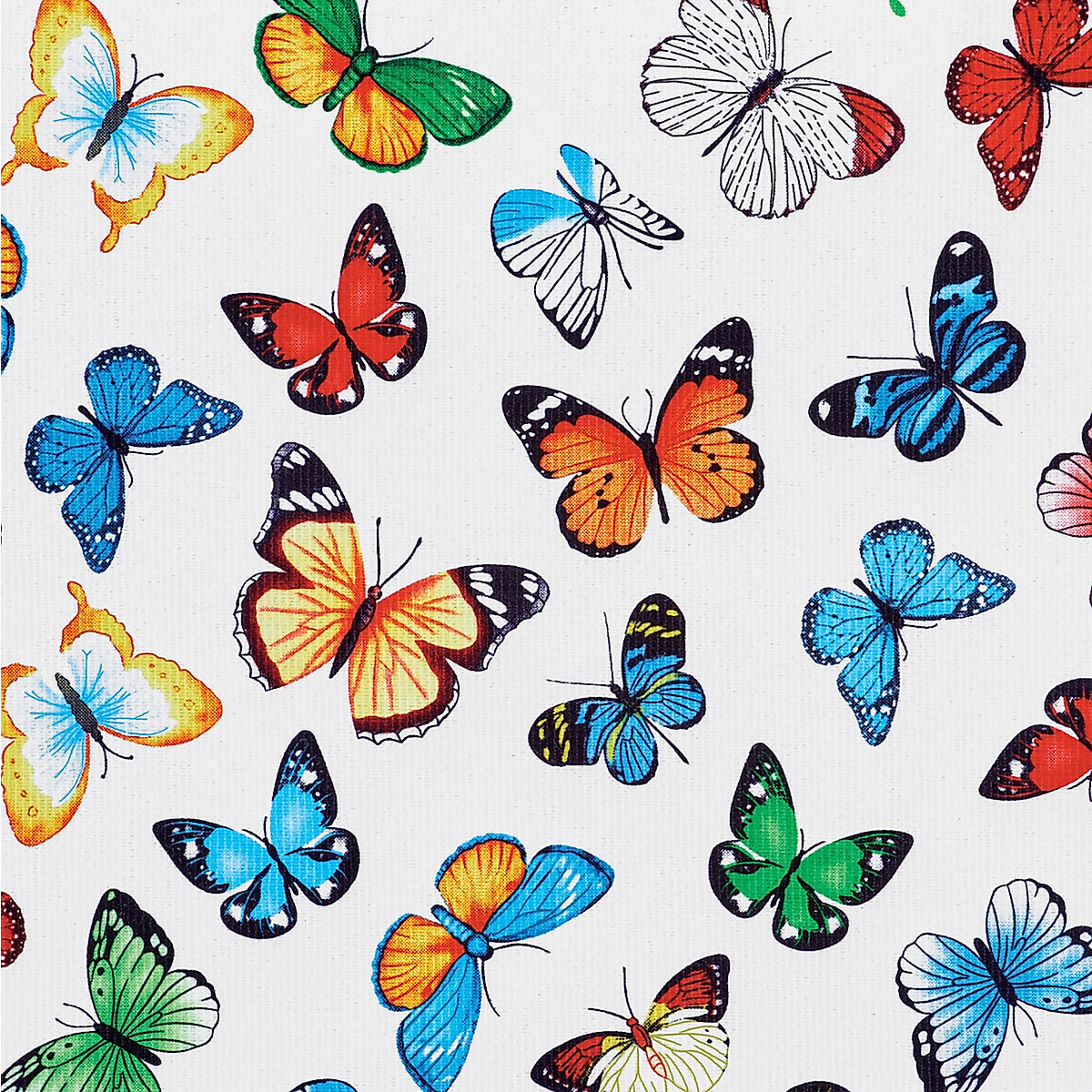 Collections Etc 2-Piece Hanging Tab Top Butterfly Kitchen Towels - for Appliances, Drawer Handles - Machine Washable Cotton, Polyester