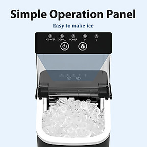 IcyByte Countertop Ice Maker, Fast 9 Cubes Ready in 6 Mins,26.5lbs/24Hrs, 2 Sizes of Bullet Ice, Portable Small Ice Machine with Self-Cleaning, Scoop, and Basket for Home/Kitchen/Camping/Office/Dorm