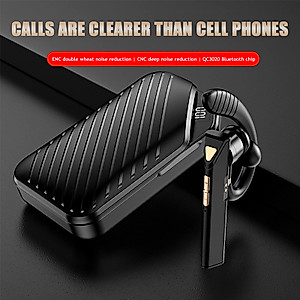 MUSERAY K3 Bluetooth Headset V5.1, [Upgraded] Single-Ear Bluetooth Earpiece 108 Hrs Playtime with Charging Case, Ear Earphones with Noise Canceling Dual-Mic, for Business,Office and Driving,