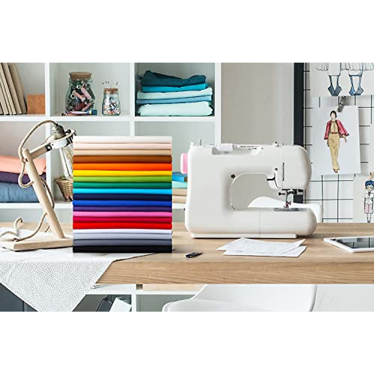 Craftido-19 Options-100% Cotton Fabric by The Yard in Solid Color 44”Wide by 3yd (9 ft) -Medium Weight 5.2 oz- for Quilting, Sewing, Crafts, Binding, Backing and Lining - White