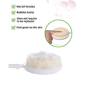Fanwer 27.5" Back Scrubber for Shower,Back Brush with Long Hnadle for Shower,Shower body Scrubber-Shower Bath Brush for Limited Mobility Men Women