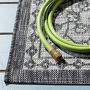 SAFAVIEH Courtyard Collection 9' x 12' Grey/Black CY8968 Indoor/ Outdoor Waterproof Easy-Cleaning Patio Backyard Mudroom Area-Rug