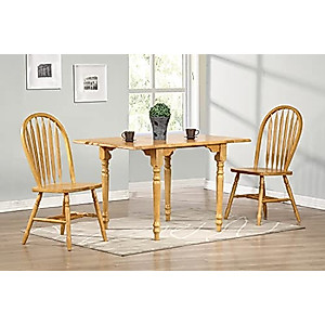 Sunset Trading Selections Arrowback Windsor Dining Side Chair in Light Oak Solid Wood Set of 2