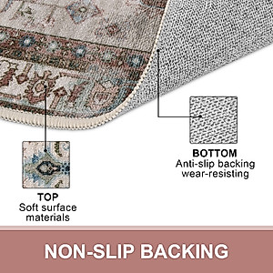 Collive Washable Indoor Doormat, Non Slip Retro Floor Mat 24" x 36" Area Rug Quick Absorbent Entrance Rug Distressed Front Door Mat, Welcome Mats Entryway Rug Doormats for Kitchen Home Patio