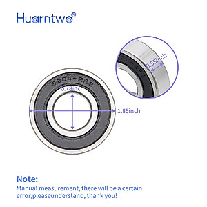 Huarntwo 6204-2RS Replacement Ball Bearing for Craftsman Poulan Husvarna 129895, 532129895 738220419: MTD Cub Cadet 741-0919, 941-0919: Toro 251-297, 251-381: Ariens 54123, 054123(2 pcs)