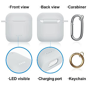 MOLOVA Protective Silicone Case Compatible with Tozo t6, Front LED Visible, Premium Accessory Shockproof tozo t6 Case Cover with Keychain. (Grey)