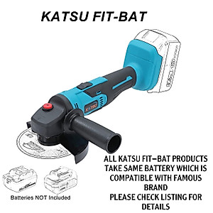KATSU FIT-BAT 21V Cordless Angle Grinder 115mm 125mm Compact Size for Cutting Grinding Polishing and Sharpening, Batteries Not Included 102604