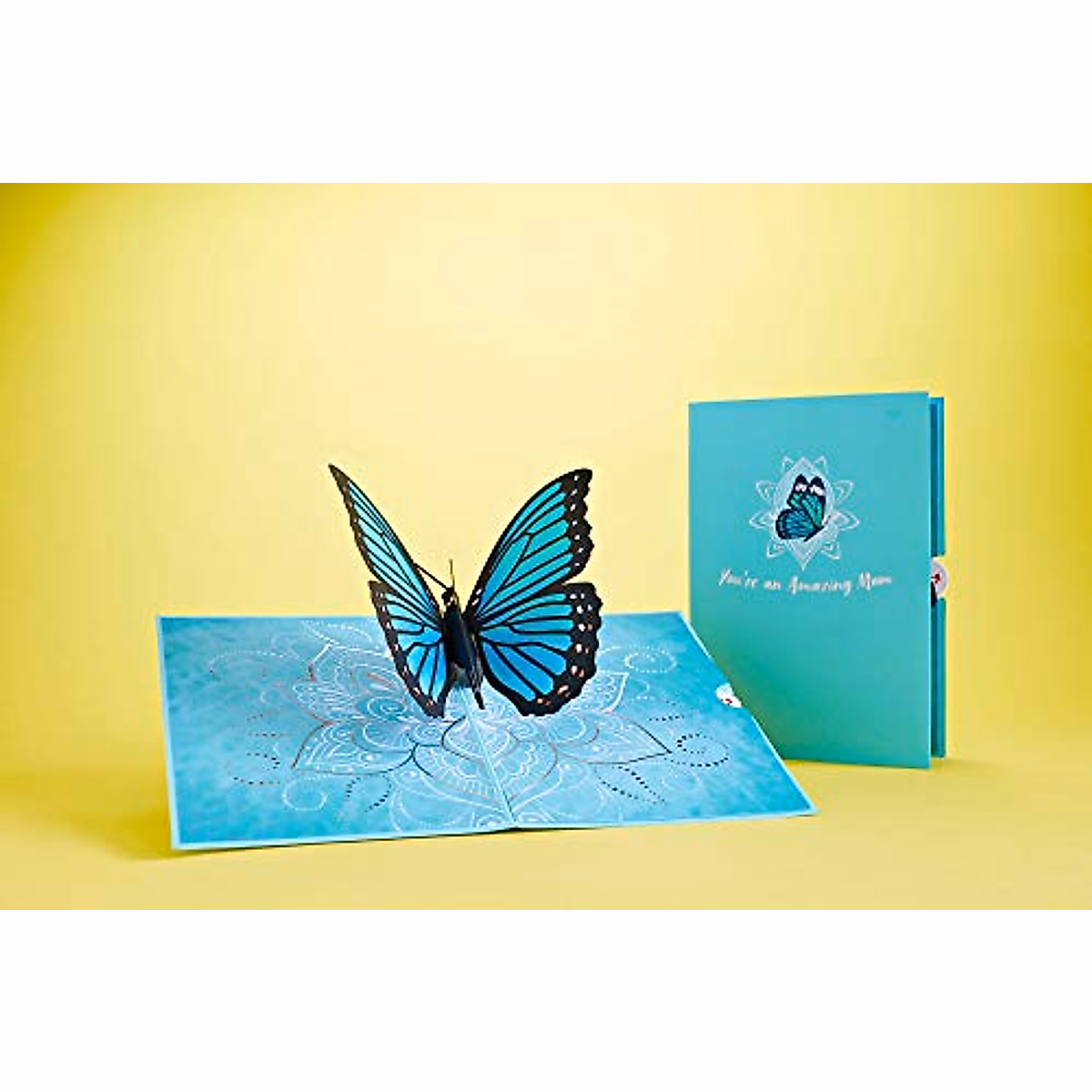 Lovepop Mother's Blue Morpho Pop Up Card - 3D Card, Card for Mom, Mom Birthday Card, Mother's Day Pop Up Card, Card for Wife, Greeting Card Pop Up, Butterfly Card, Nature Card