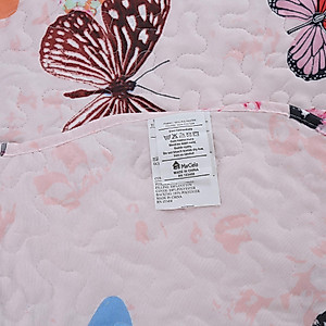 MarCielo 3 Piece Kids Bedspread Quilts Set Throw Blanket for Teens Boys Girls Bed Printed Bedding Coverlet Butterfly A72 (Full-Queen)