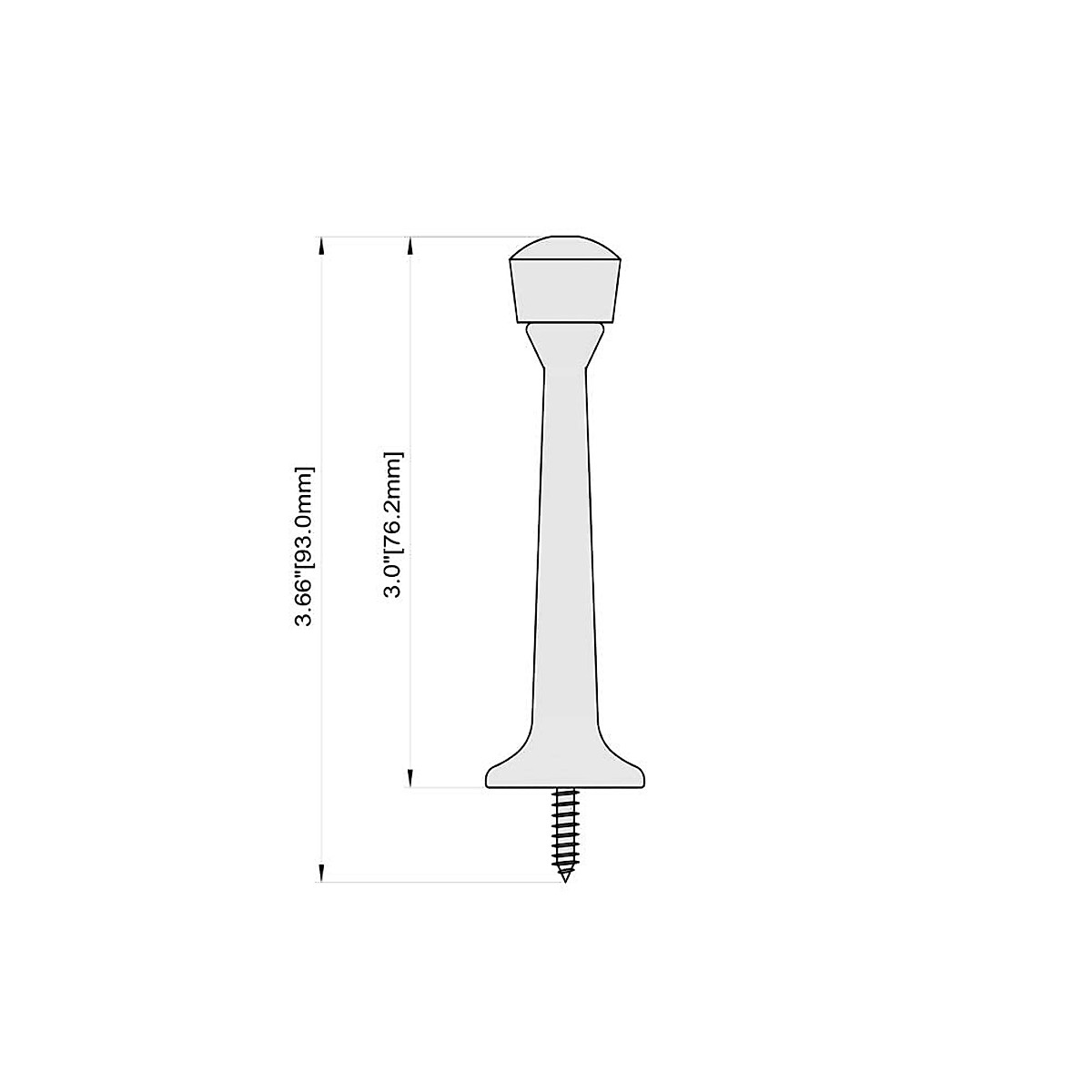 HOME MASTER HARDWARE Heavy Duty 3 in Solid Rigid Door Stop 12 Pack Door Stoppers Door Stops Matte Black w/ Rubber Tip