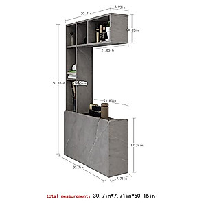 Pmnianhua Floating Desk,Wall Mounted Desk Folding,Space Saving Desk,Folding Wall Desk for Small Space Apartment Bedroom(Dark Grey)