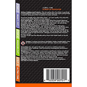 Rolite - RSR4STEP4zCP 's 4 Step Scratch Removal System for Plastic & Acrylic (4 fl. oz.) with Cleaner, Heavy Cut, Medium Cut and Ultra Fine Combo Pack