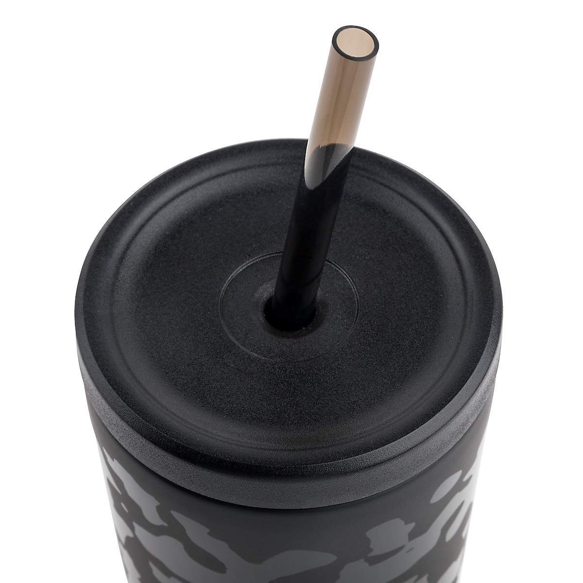 Manna Ranger Double-wall Insulated Stainless Steel Tumbler with Leak-proof Smart Seal Lid and Reusable Tritan Straw - 24 Oz - Black Camo