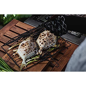 Charcoal Companion CC3150 Flexi Non-Stick Basket with Folding Handle for Easier Storage, Perfect for Grilling Fish, Steaks & More