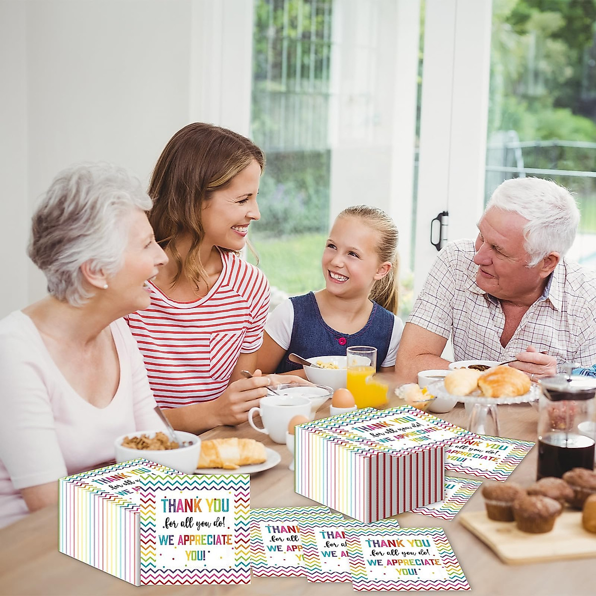 Naozinebi 100Pcs Thank You Napkins We Appreciate You Paper Napkins Thankful Disposable Napkin Appreciation Party Decors Grateful to Employee Teacher Doctor Staff Thanksgiving Graduation Party Supply