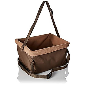 PetSafe Happy Ride Booster Seat - Dog Booster Seat for Cars, Trucks and SUVs - Easy to Adjust Strap - Durable Fleece Liner is Machine Washable and Easy to Clean - Medium, Brown