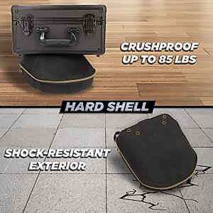 CASEMATIX Hat Travel Case for up to 5 Baseball Caps with Crush-Resistant Hard Shell Outer, Adjustable Shoulder Strap and Comfortable Handle - Portable Hat Case Carrier for Travel and Hats Storage