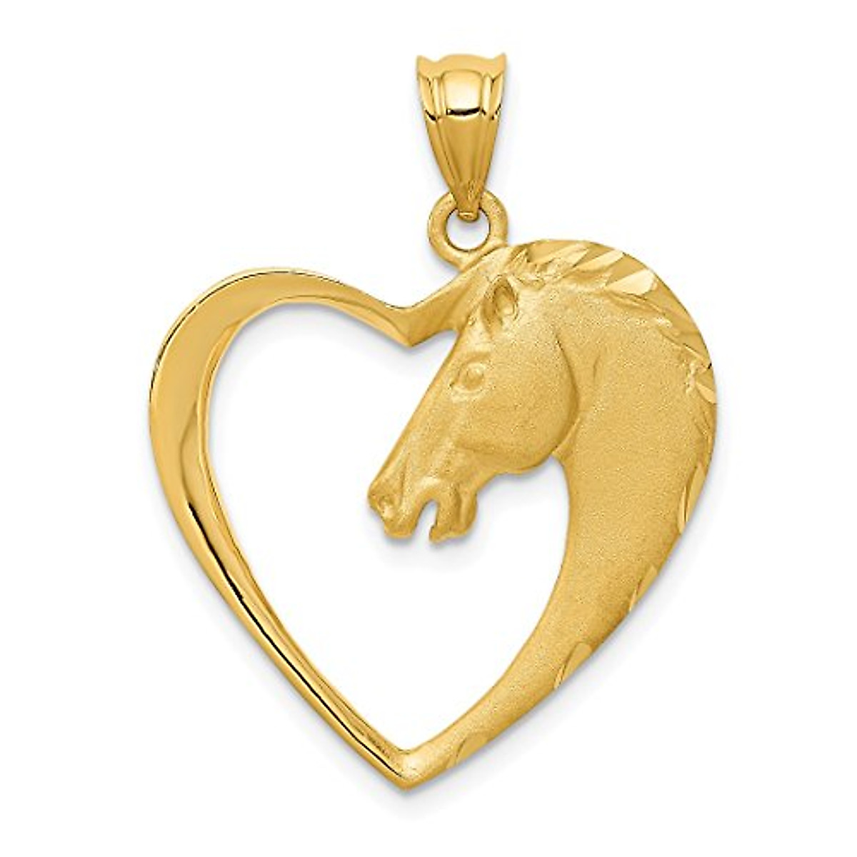 IceCarats 14K Yellow Gold Horse Head Necklace Animal Lover Pendant Equestrian Charm Only