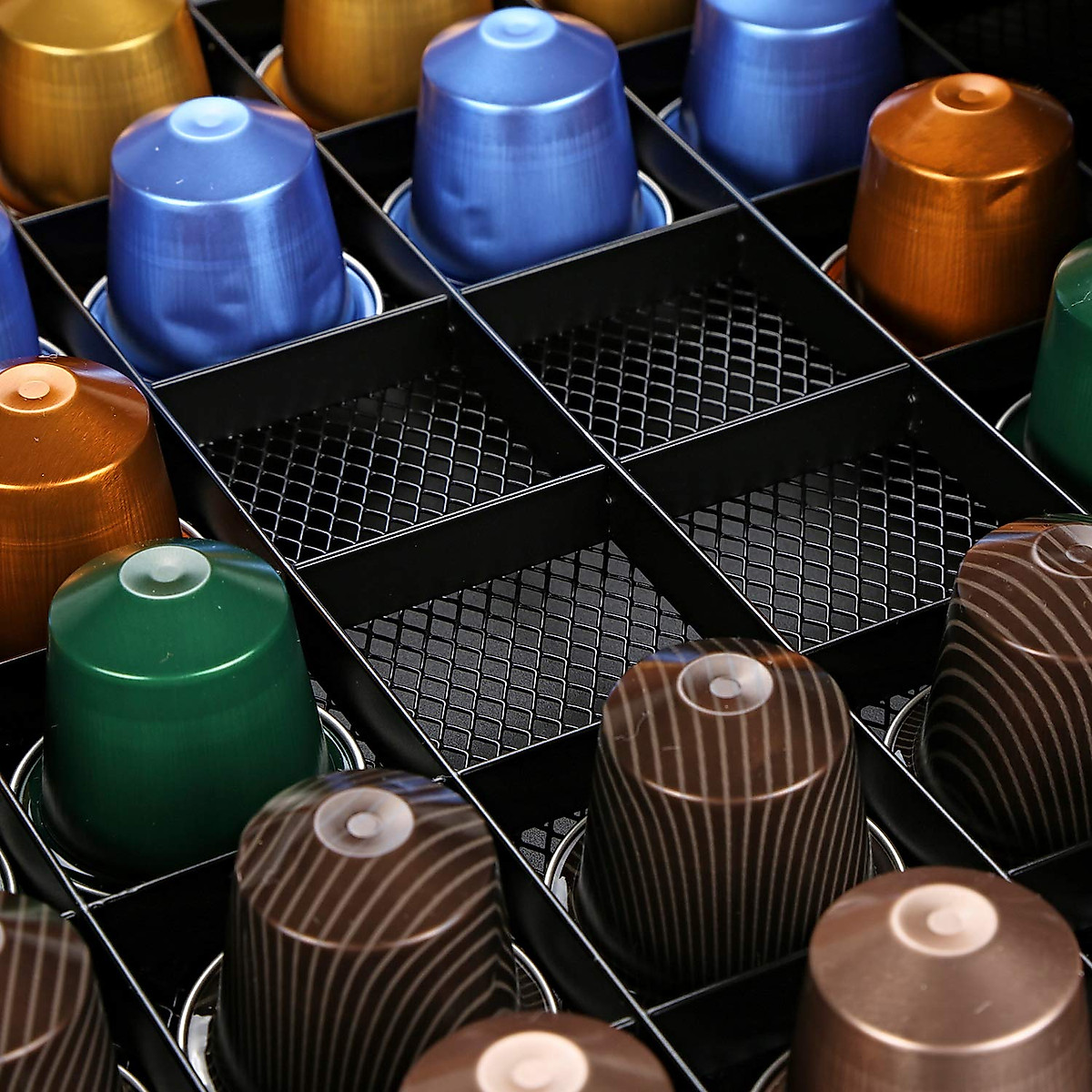 HiveNets Capsule Drawer Coffee Pod Storage Compatible for Nespresso Support Metal Holder 60 Pcs