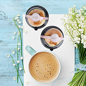 MIAHART 50 Pack Clear Plastic Mini Cupcake Container with 50 Pcs Label Stickers Baking Mini Cake Boxes Muffin Boxes Dome Box Candy Boxes, Black