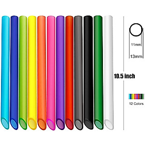 ALINK 10 Triatan Reusable Straws + 12 Reusable Boba Tea Straws