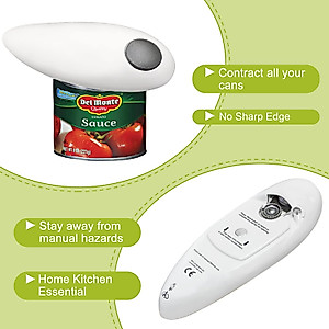 Electric Can Opener,Can Openers Smooth Edge with Jar Opener Lid Opener,Automatic Can Opener Prime for Seniors with Arthritis,Kitchen Gadget Gift for Chefs,Women,Seniors(White)