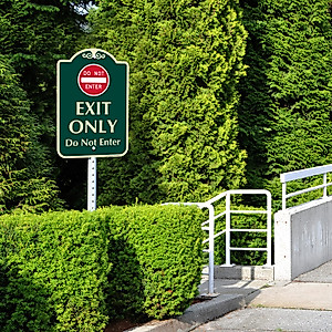 SmartSign Designer "Exit Only - Do Not Enter" Sign, 12" x 18", 120 mil Aluminum Composite (ACM) with Overcoat, Engineer Grade Reflective, Red & Green, Made in USA