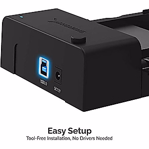 SABRENT USB 3.0 to SATA External Hard Drive Lay-Flat Docking Station for 2.5 or 3.5in HDD, SSD [Support UASP] (EC-DFLT)