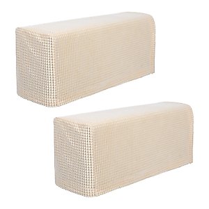BESPORTBLE Chair Arm Protectors Sofa Armrest Cover Stretch Armchair Slipcover Protector Elastic Home Office Recliner Couch Loveseat Cloth 2pcs (Rice White)