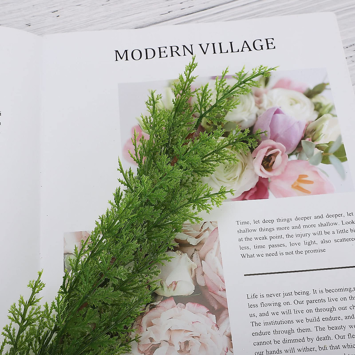 INIFLM 10Pcs Artificial Cypress Branches,16.5in Faux Long Stem Cedar Sprigs Fake Greenery Pine Picks for DIY Garland Wreath Christmas Embellishing and Home Garden Decoration, Green