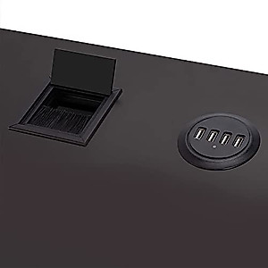 GOOD & GRACIOUS L-Shaped Desk, Home Office Corner Computer Desk with Storage Cabinet, USB Power for Modern Gaming Workstation Study File Drawer and Extra Features, Dark Brown (JHLDSK02S-1-3p)