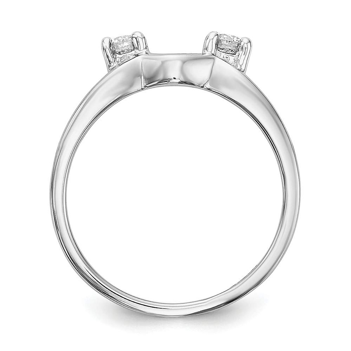 Solid 14K White Gold Engagement Diamond Wrap Wedding Ring Band Guard Enhancer Size 6 (.25 cttw.)