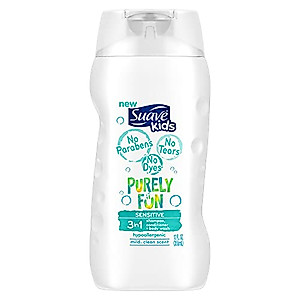 Suave Kids 3 in 1 Shampoo Conditioner Body Wash, Purely Fun Sensitive, 12 oz