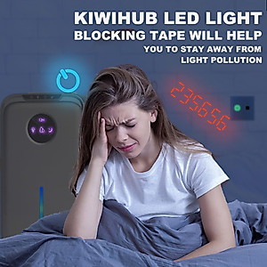 KIWIHUB Light Blocking Tape, 1.2 inch x 164 Feet Light Blocking Stickers, Blackout Stickers for Electronics, Light Shading Tape for Window, Routers, Block 100% of LED Lights - Black