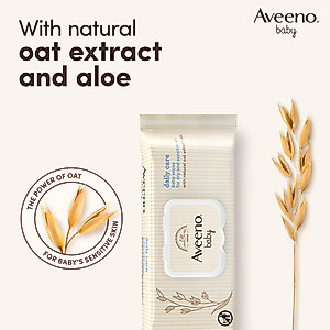 AVEENO Baby Daily Care Wipes - Cleanse Gently and Efficiently - Baby Wipes - Baby Essentials - 72 Wipes, Lid On Each Pack, Pack of 12 (864 Wipes in Total)