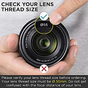 55MM 0.43x Altura Photo Professional HD Wide Angle Lens (w/Macro Portion) for Nikon D3400, D3500, D5500, D5600 with DX NIKKOR 18-55mm f/3.5-5.6G VR and Sony Alpha Cameras
