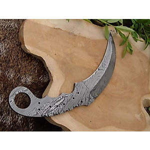 Damascus Steel Blank Blade Custom Handmade 9" Hunting Karambit Knife Blank Blades for knife making
