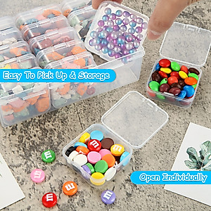 36 PCS Small Bead Organizers with 3 PCS Hinged Lid Rectangle Clear Craft Case, Mini Plastic Bead Storage boxes Containers for Storage of Small Items, Jewelry, Diamonds, DIY Art Craft Accessory