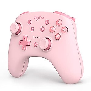 PXN Wireless Switch Controller for Nintendo Switch/Switch Lite/OLED, Support iOS(16 Version Only) Switch Pro Controller with Turbo, Wake-up, NFC, Motion, Vibration Wireless Switch Controller-Pink