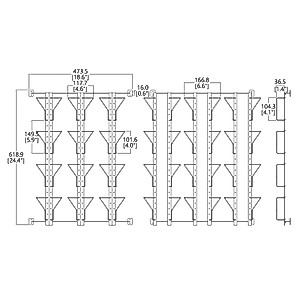 Fixturedisplays® 6.7" Wide X 5.9" Tall (Up to 21" Wide X 24" Tall) 12-Pocket Adjustable Display Rack, Wall Mount Greeting Post Card Christmas Holiday Card Holders 11608-Triple-Black-NPF