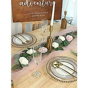 JPSOR White Roses Artificial Flowers 25pcs Foam Fake Roses with Stems for DIY Wedding Bouquets Floral Arrangements Table Centerpieces Home Decorations (Ivory)