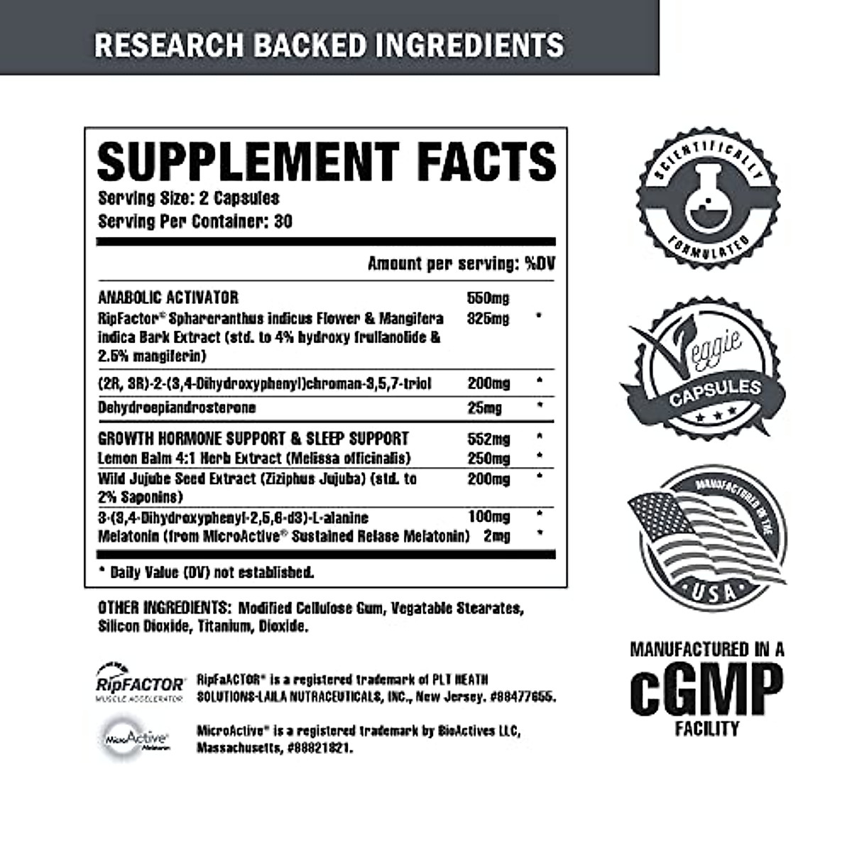 Anabol PM Nighttime Muscle Builder & Sleep Aid | Anabolic Muscle Building Supplement | Clinically Researched RIPFACTOR, Epicatechin & More | Post Workout Muscle Recovery & Strength – 60 Pills