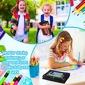 Zhehao 150 Pieces Zipper Binder Pencil Pouches 3 Ring Binder Zipper Pouches Case with Window Ring Pencil Bags Case or Office School Students Supplies(2 Zipper,Black)