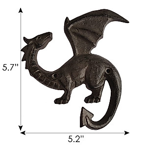 WINTENT Solid Cast Iron Dragon Hook Hanger for Key Coat (Dragon-1)
