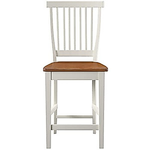 Americana White & Distressed Oak bar Stool, 24", by Home Styles
