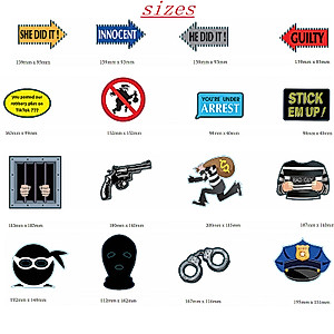 Policeman and Thieves Robbers Themed Photo Booth Props Fun Cops Police Officer Party Supplies Police Birthday Party Pretend Play Party Game for Kids Role Play Graduation Baby Shower Favors
