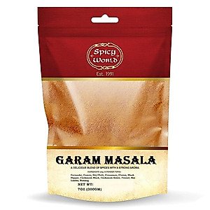 Spicy World Garam Masala Powder 7-Ounce (15 Premium Spice Blend) | Salt Free, Vegan | Indian Origin | Garam Masala Spice Powder