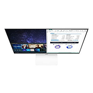 SAMSUNG 27" M50B Series FHD Smart Monitor w/Streaming TV, 4ms, 60Hz, HDMI, HDR10, Watch Netflix, YouTube and More, Slimfit Camera, IoT Hub, Mobile Connectivity, 2022, LS27BM501ENXZA, White