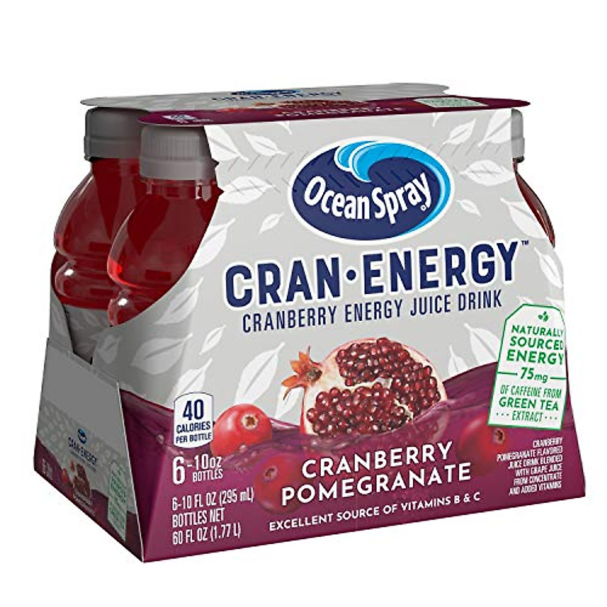 Ocean Spray® Cran-Energy™ Cranberry Pomegranate Juice Drinks, 10 Fl Oz Bottles, 6 Count (Pack of 1)