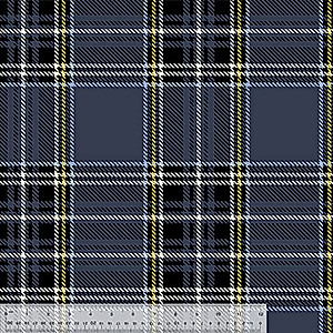 Stewart Plaid Navy Anti-Pill No-Sew Throw Fleece Fabric Kit (72x60)